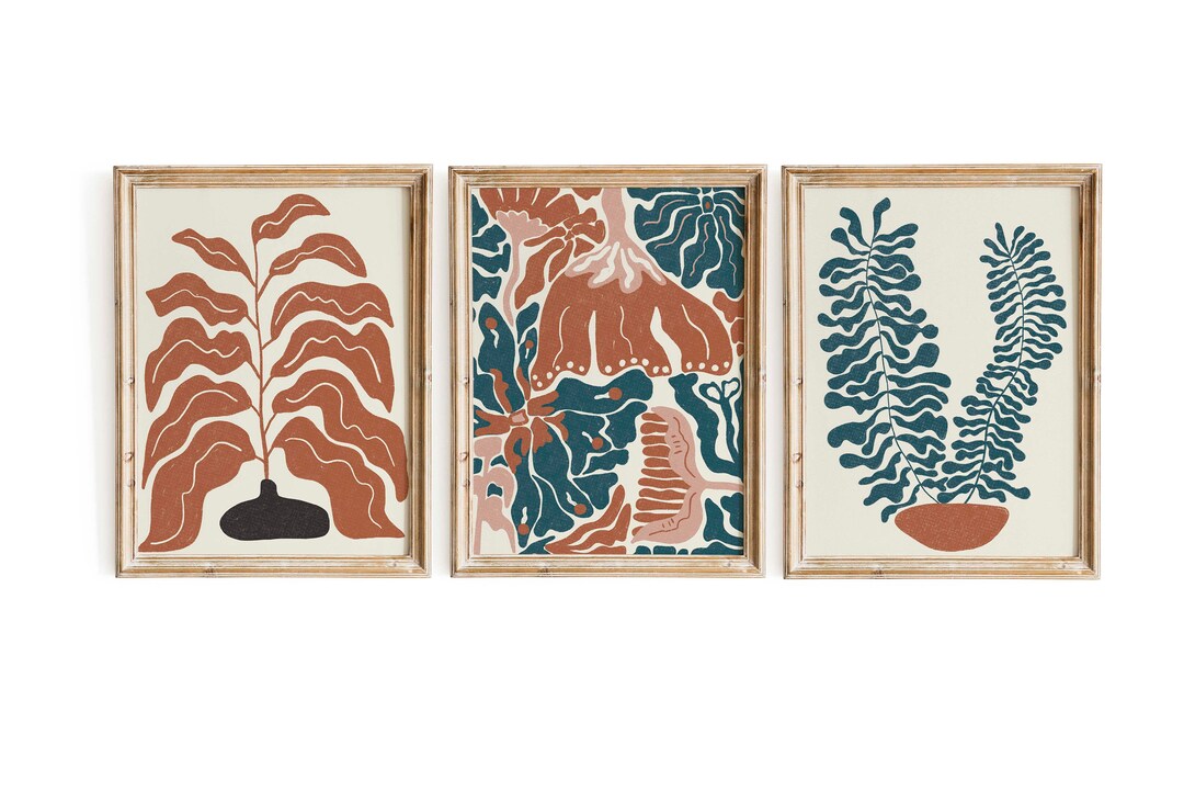 Set of 3 Modern Flovers Prints, Digital Download Art - Etsy