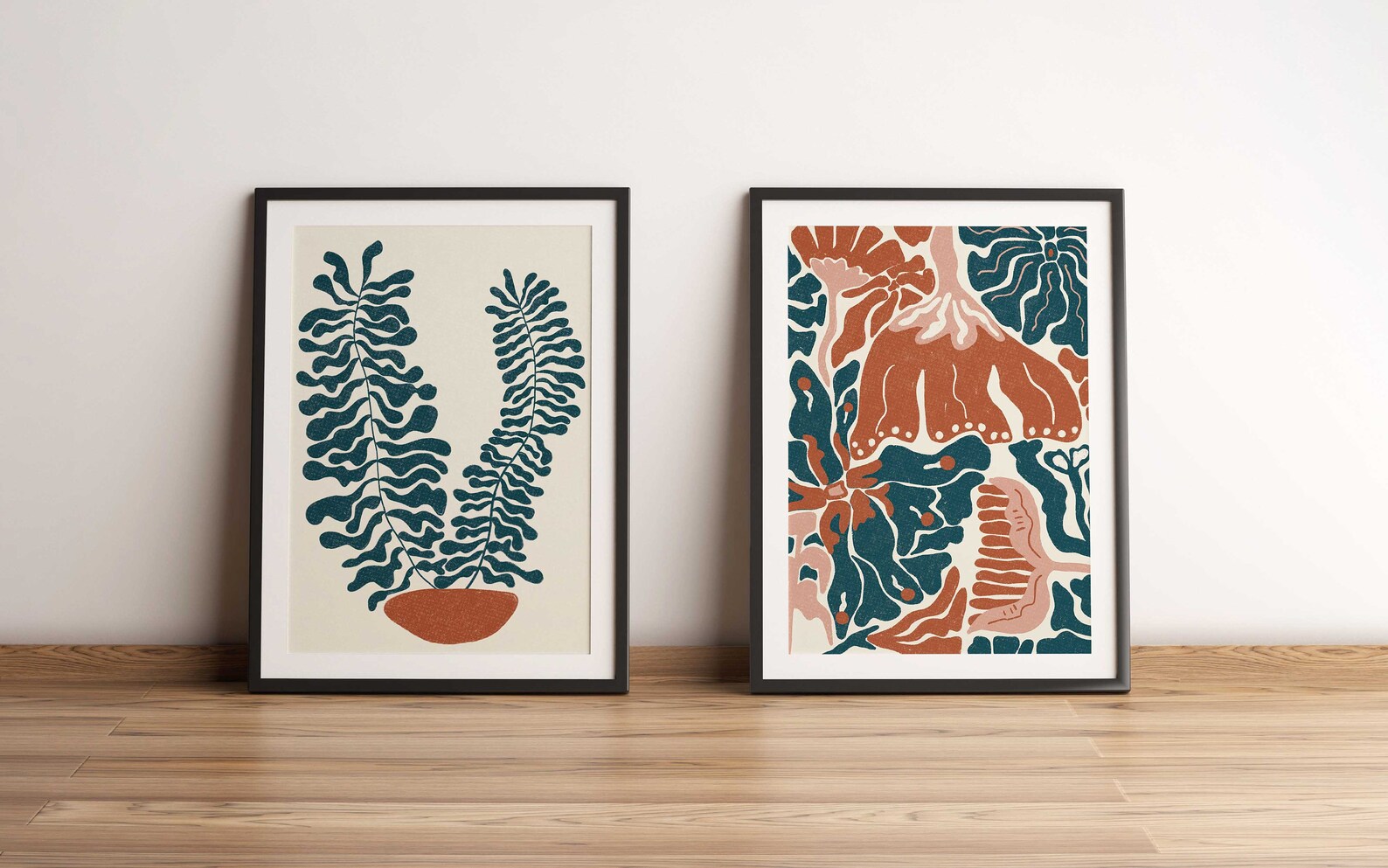 Set of 3 modern flovers prints digital download art | Etsy