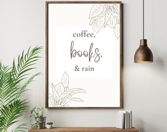 Coffee Books Rain - Etsy