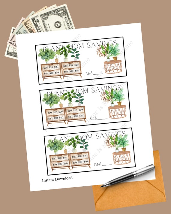 Plant Mom Savings Challenge Printable Savings Challenge | Etsy