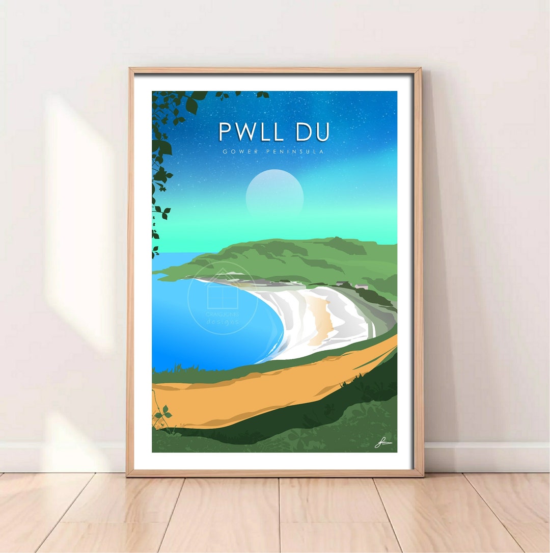 Pwll Du Bay Night, Gower Peninsula Print, Gloss Card, Unframed - Etsy