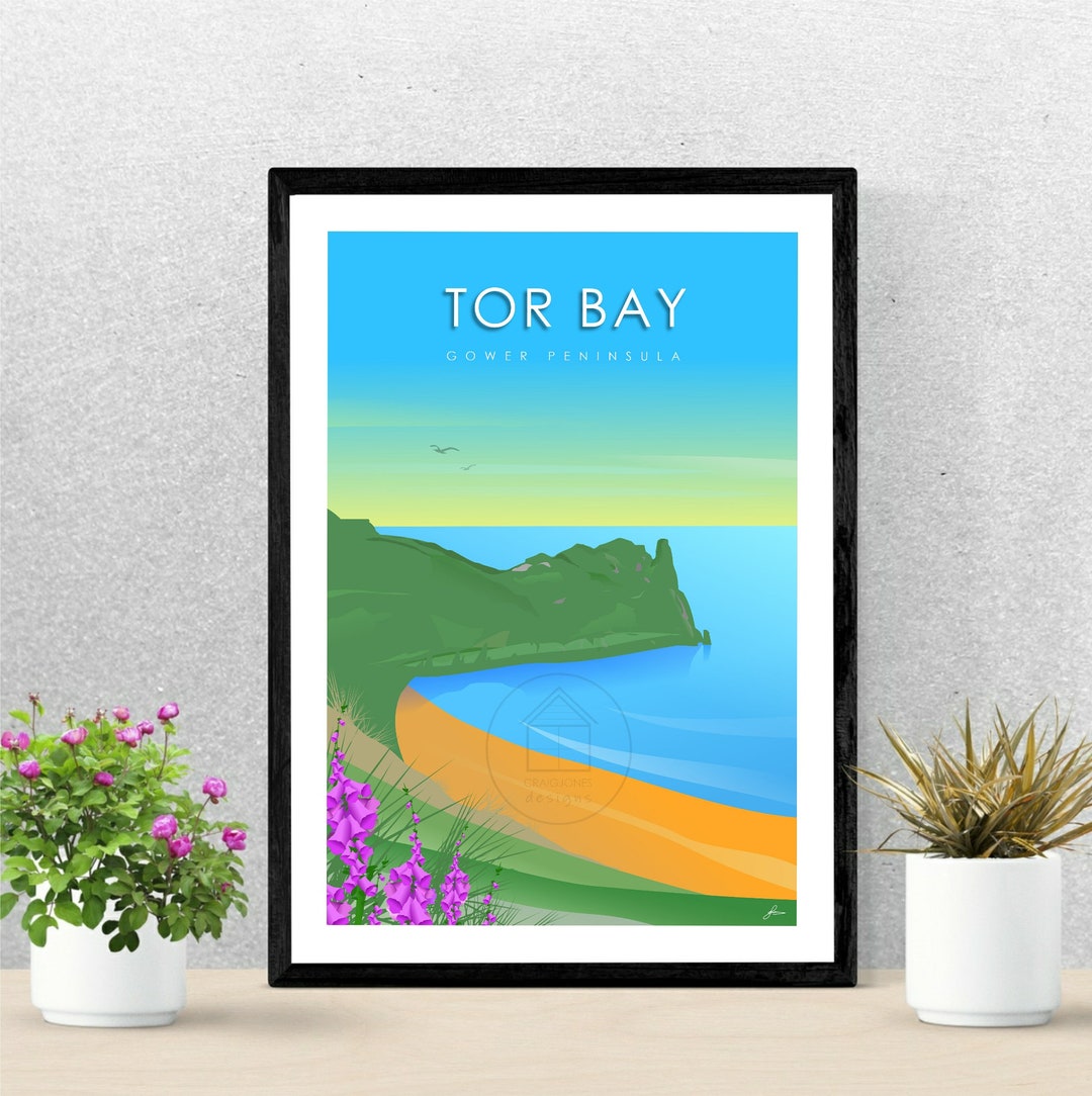 Tor Bay, Gower Peninsula Print, Gloss Card, Unframed - Etsy