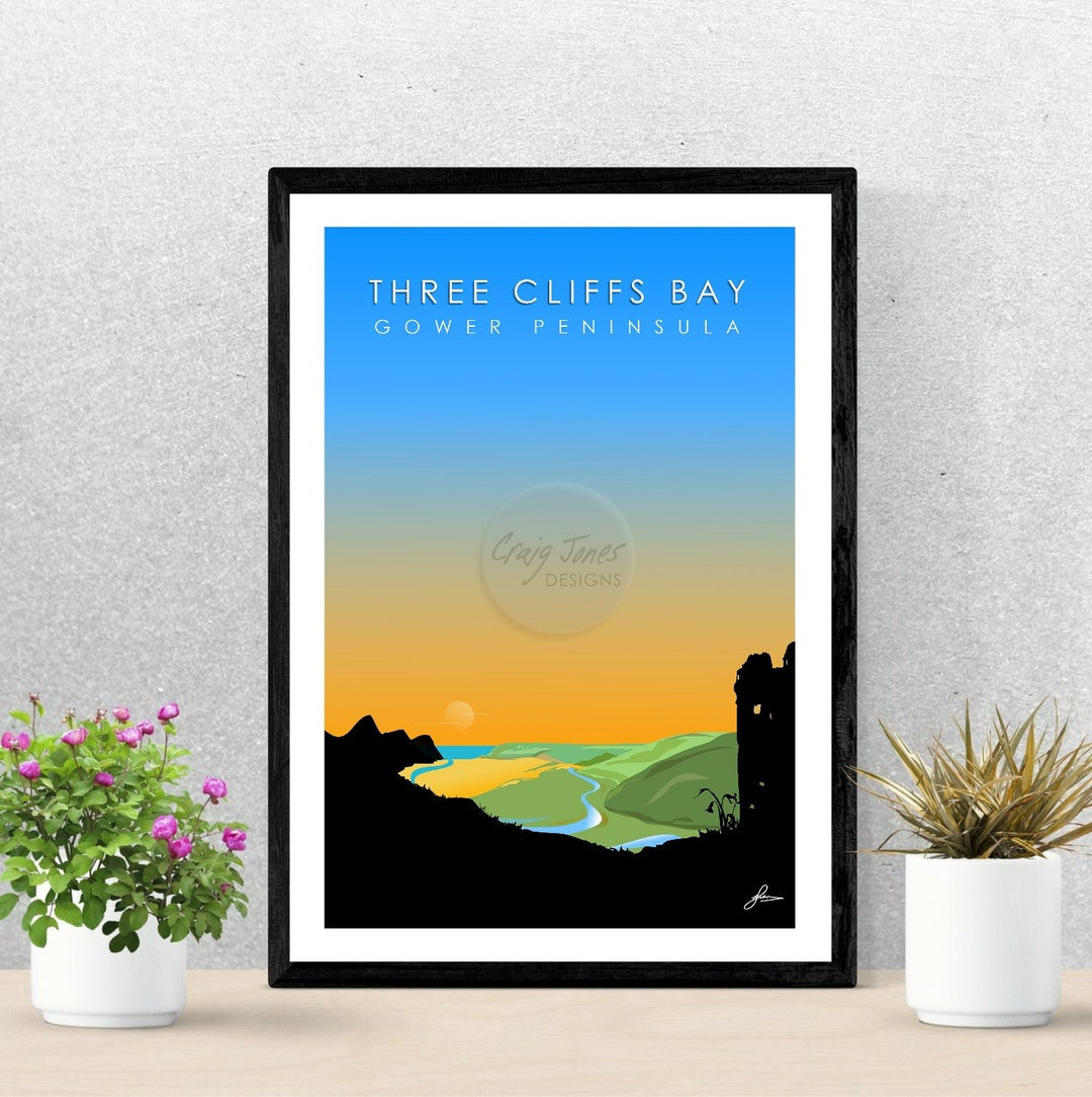Three Cliffs Bay Sunset, Gower Peninsula Print, Gloss Card, Unframed - Etsy