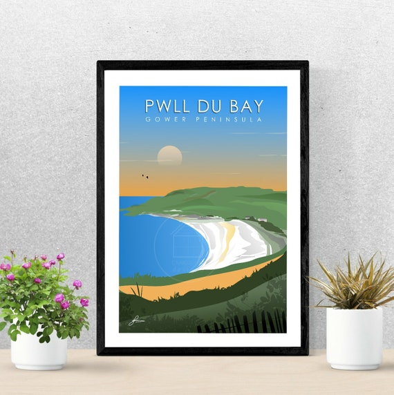Pwll Du Bay Gower Peninsula Print Gloss Card Unframed | Etsy