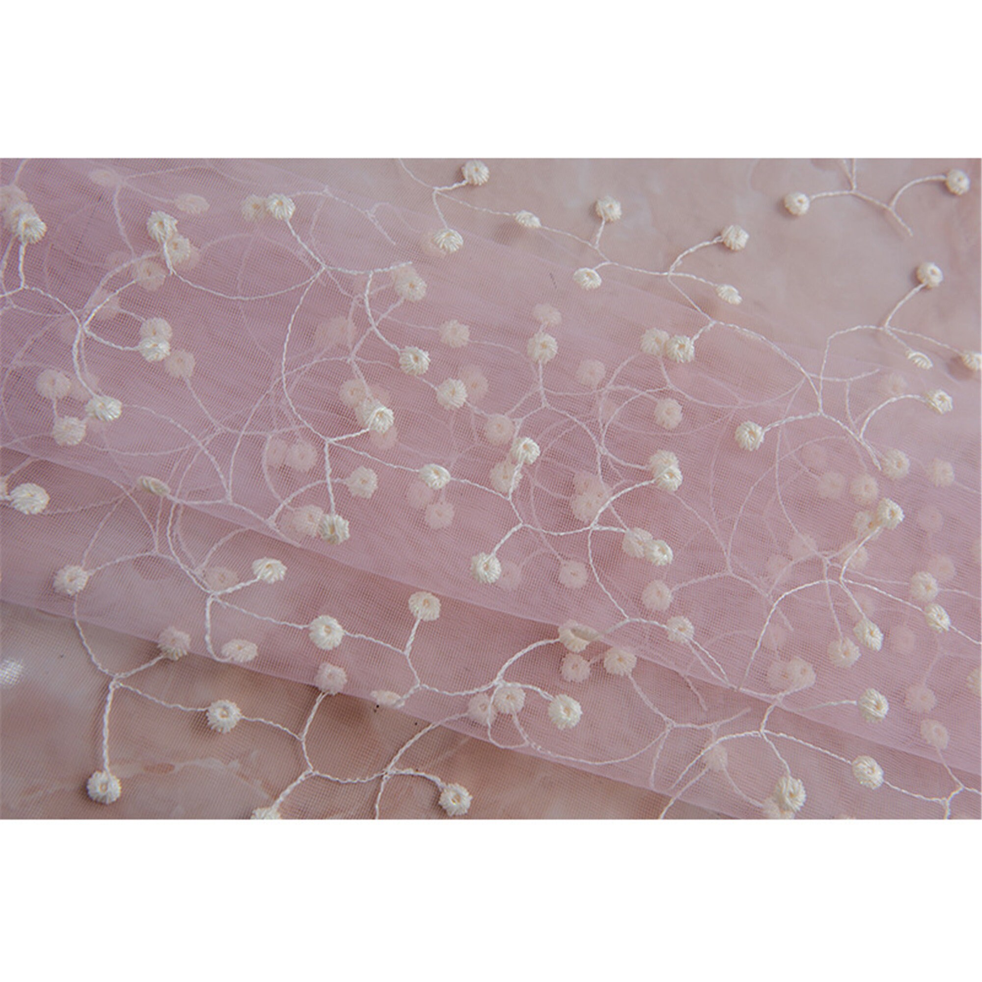 A Pair of Sheer Curtain Lovley Cream Flower Buds Embroidered | Etsy