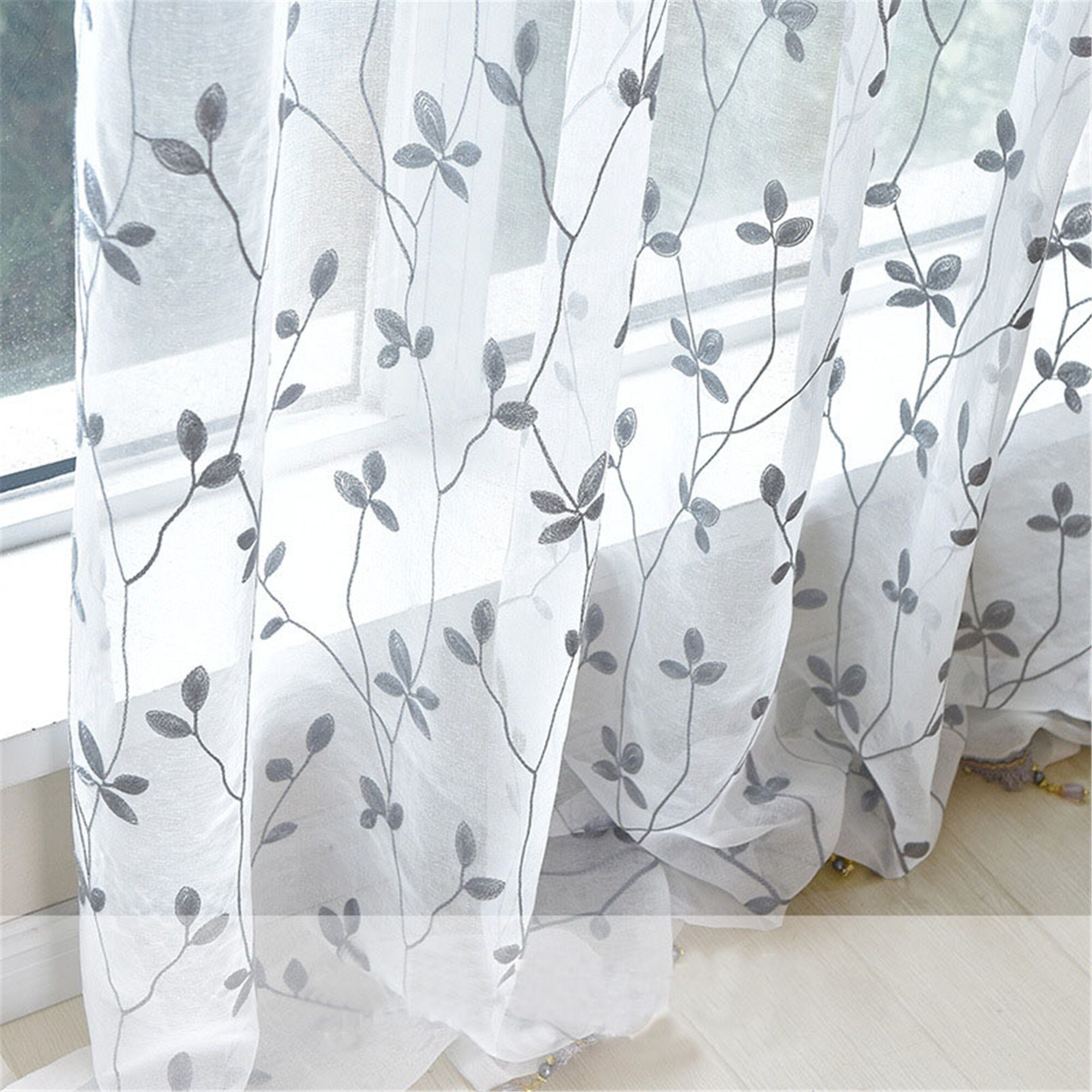 Custom Country White Grey Tree Branches Leaves Embroidered - Etsy