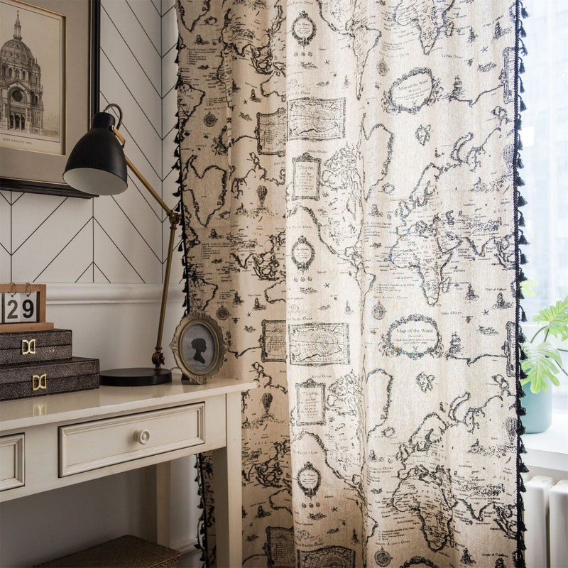 Linen World Map - Etsy