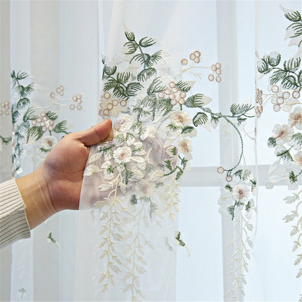 Embroidered Curtains - Etsy