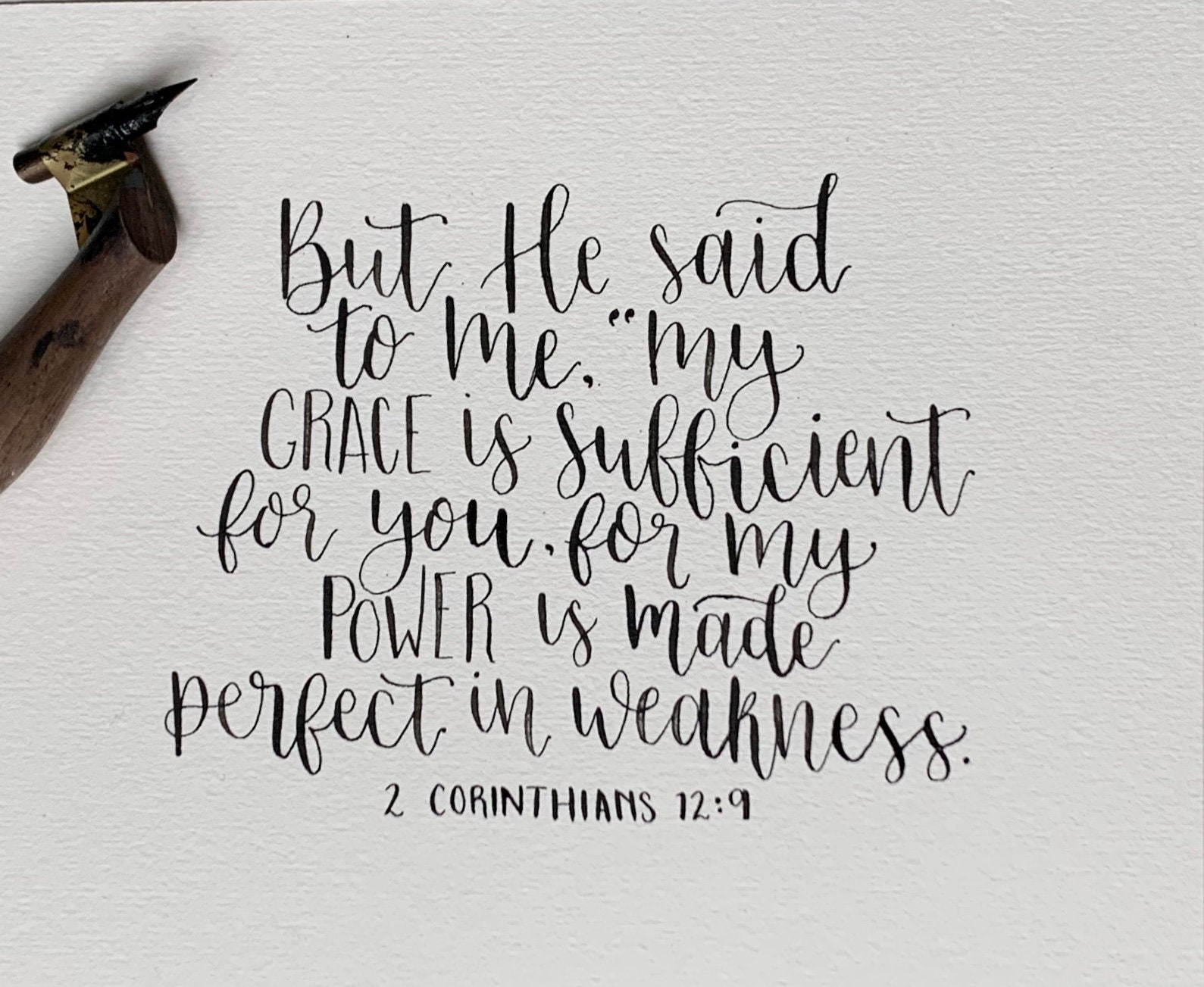 Handwritten calligraphy bible verse | Etsy