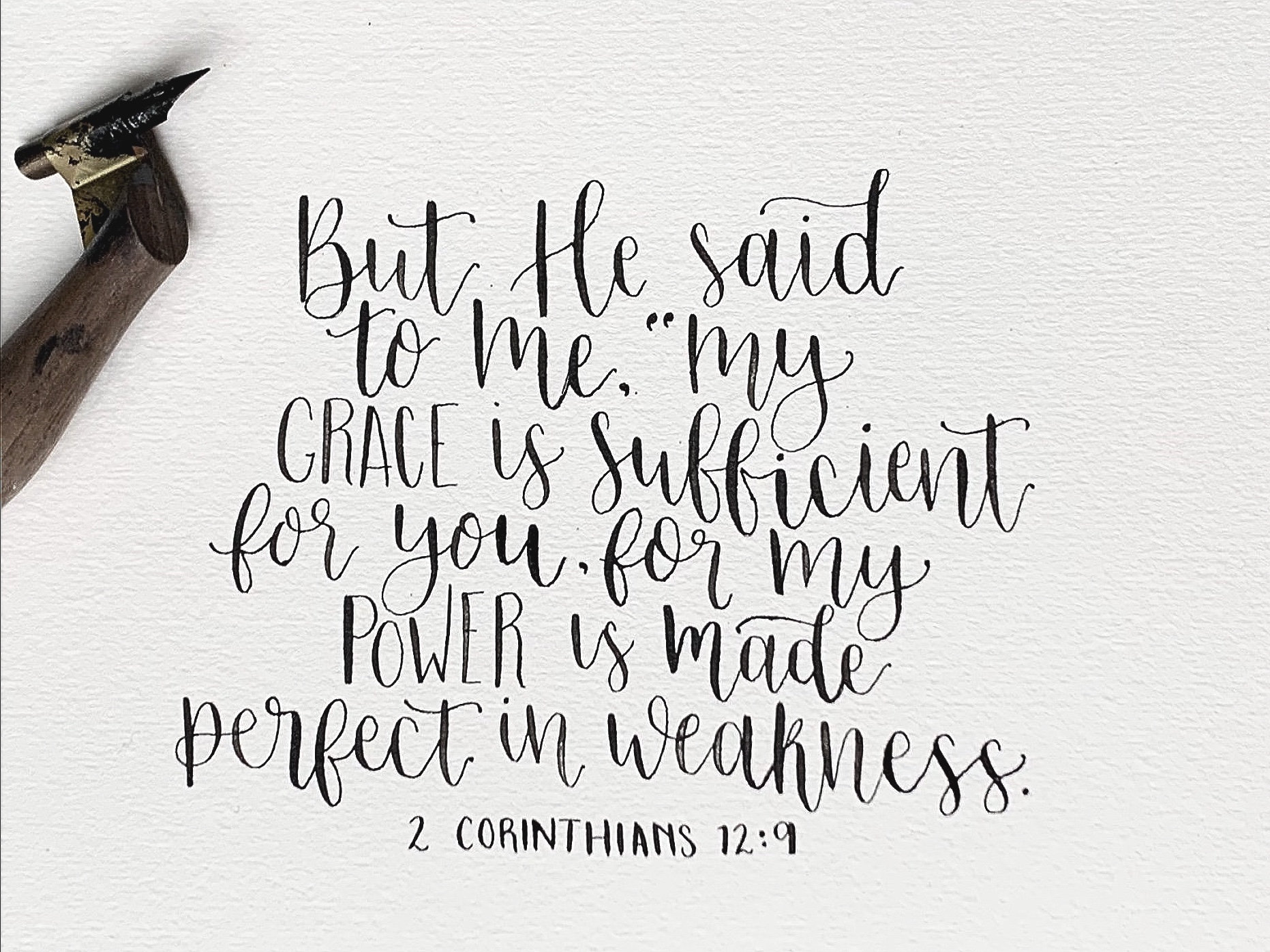 2 Corinthians 12:9 Handwritten Calligraphy Bible Verse - Etsy