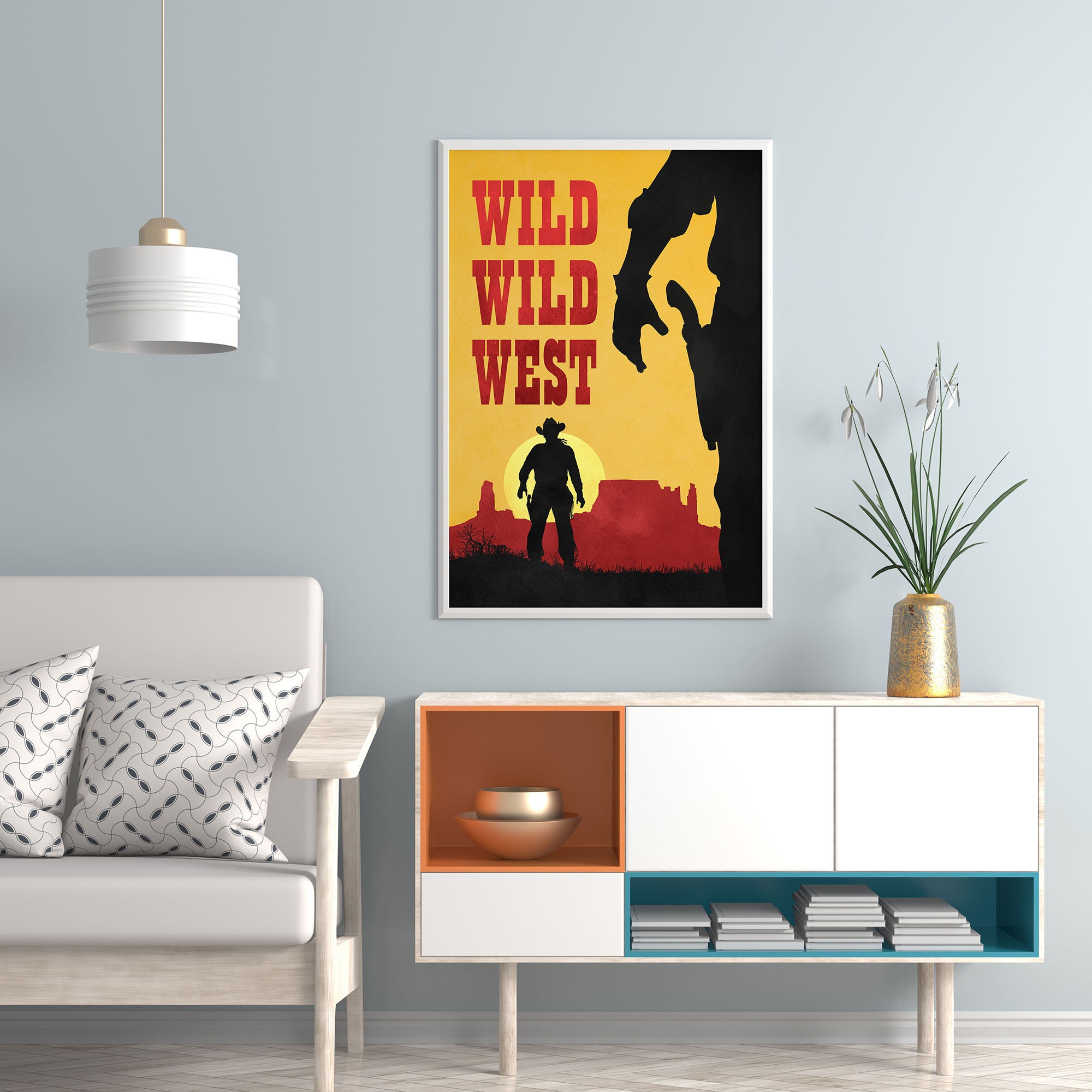 Wild Wild West Poster, Gunslinger Duel, Outlaw Western Wall Art ...