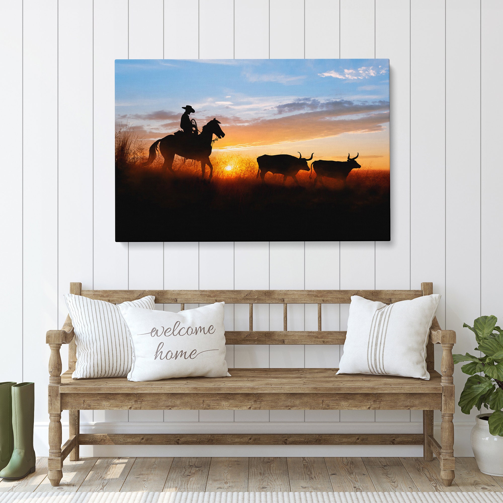 Cowboy Wall Art, Cowboy Sunset Digital Download, Western Photography ...