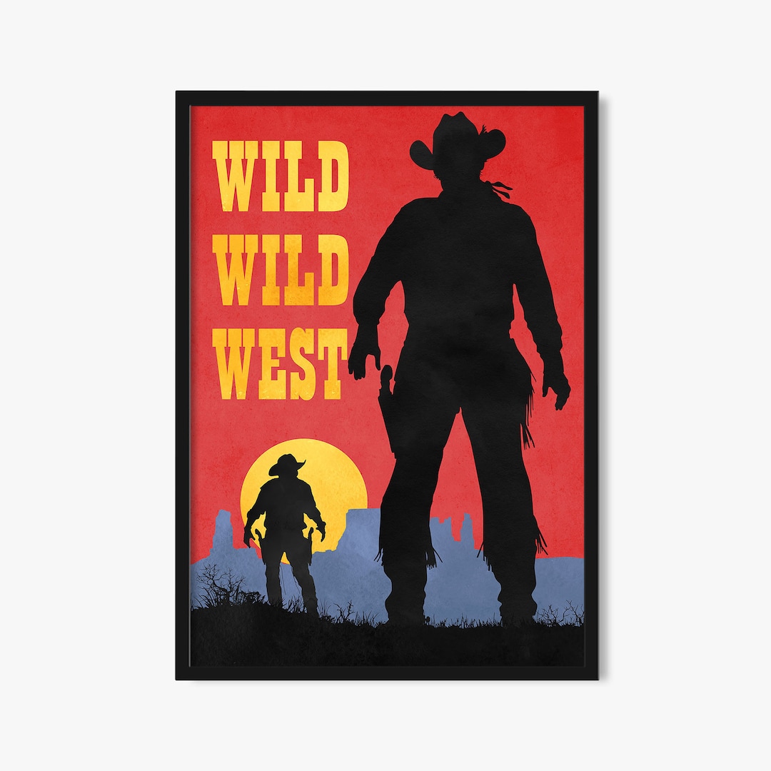 Wild Wild West Poster, Gunslinger Duel, Outlaw Western Wall Art ...