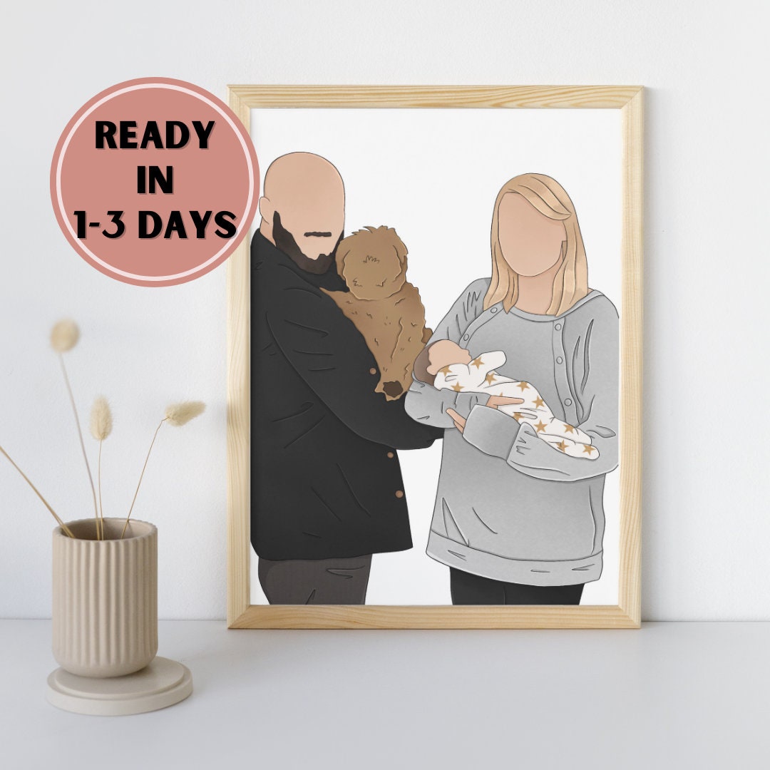 Faceless Portrait, Custom Illustration, Personalised Photo Illustration ...