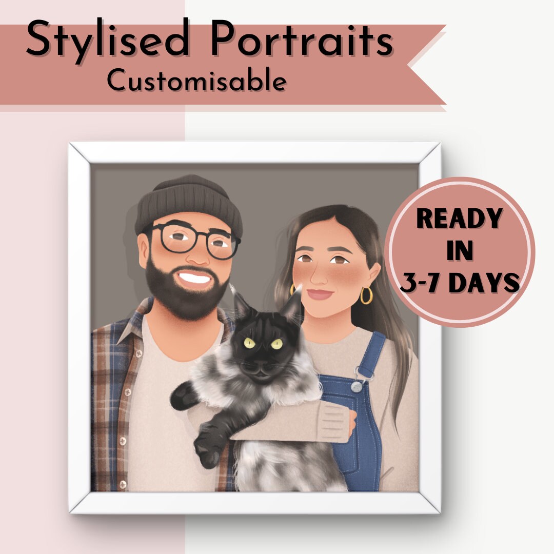 Custom Portrait, Custom Illustration, Personalised Portrait, Family ...