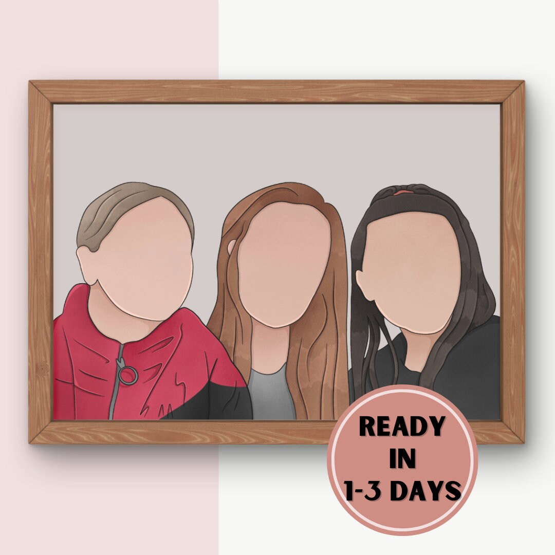 Faceless Portrait, Custom Illustration, Personalised Photo Illustration ...
