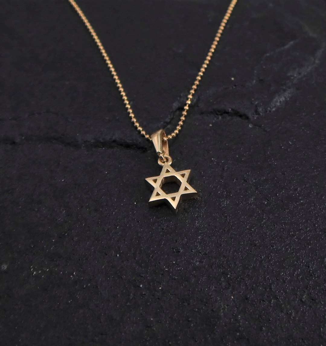 14k Gold Star of David Pendant, Classic Star of David Pendant, Jewish ...