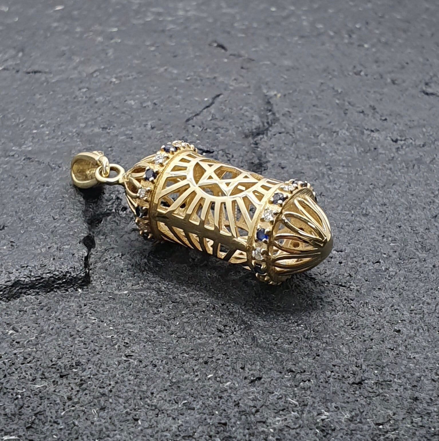 14k Gold Torah Scroll Pendant Israel Jewelry Magen David - Etsy