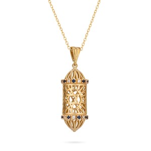 14k Gold Torah Scroll Pendant, Israel Jewelry, Magen David Diamonds ...