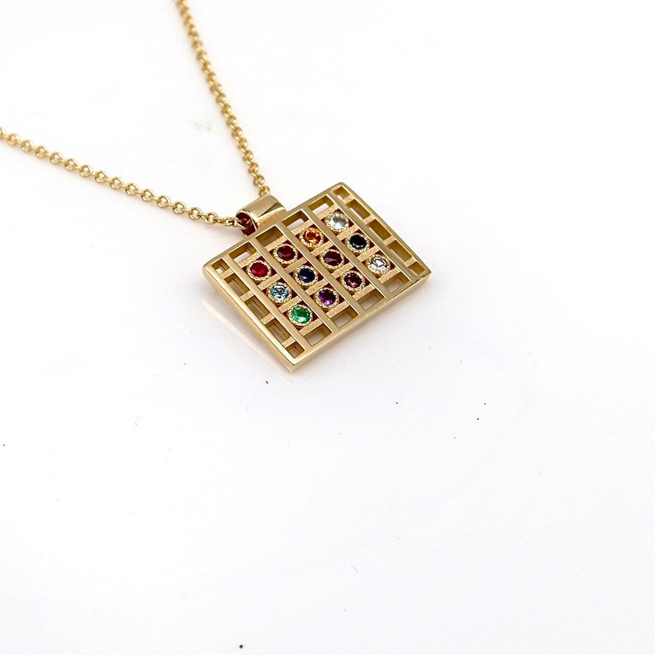 Gold Hoshen Pendant Set With the Hoshen Stones Gold Choshen - Etsy