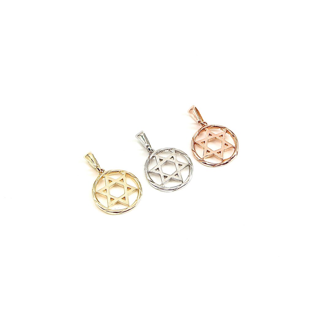 14k Gold Star of David Pendant, Gold Star Necklace Pendant, Jewish ...