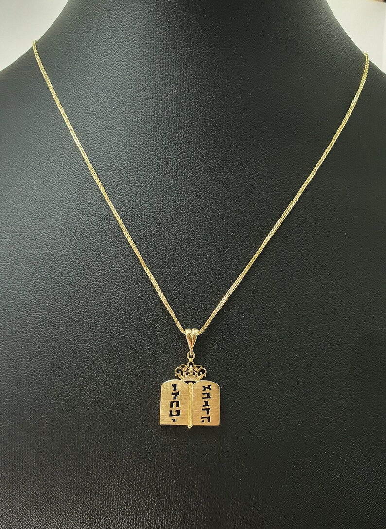 14k Gold Ten Commandments Pendant, Handmade Jewish Jewelry - Etsy
