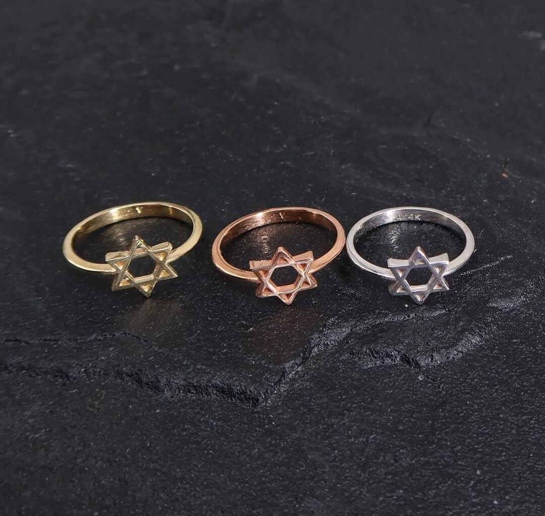 Star of David Ring, 14k Gold Ring, Magen David Ring, Man's Ring, Jewish ...