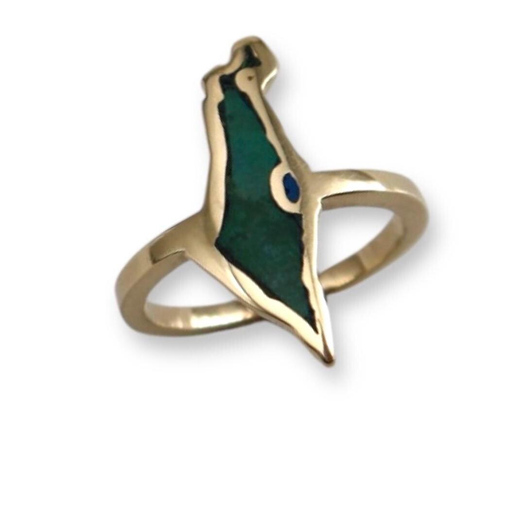 Map of Israel Ring, Gold Ring, Eilat Stone, Gold Map of Israel Ring ...