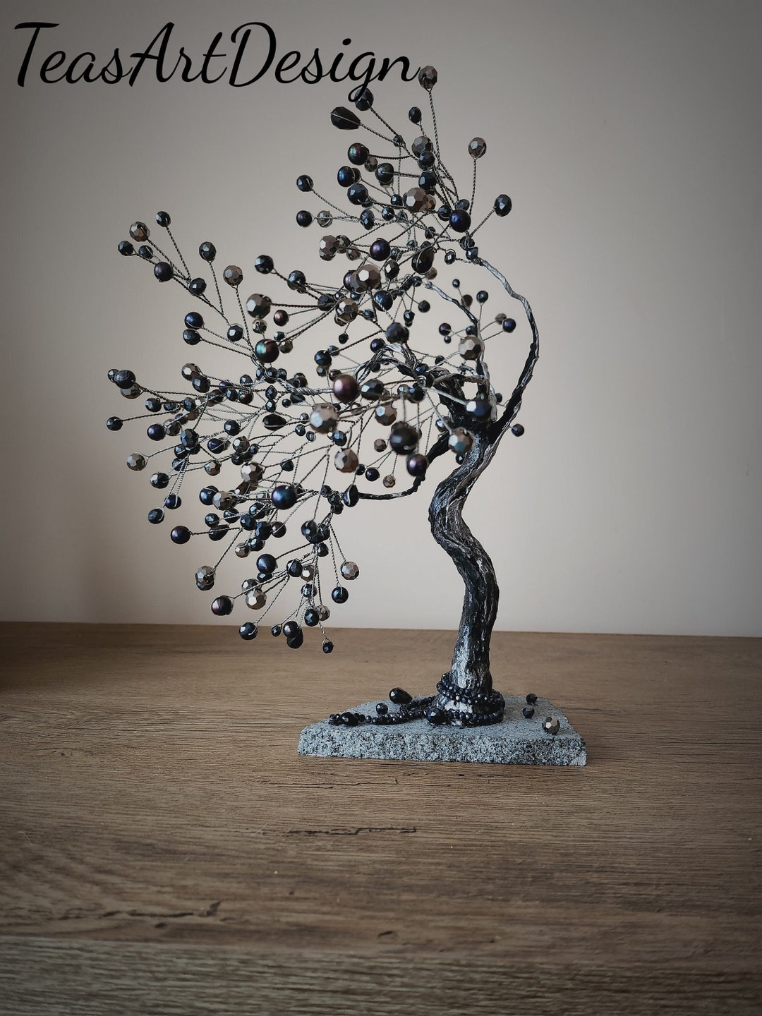 Black Pearl Tree Sculpture: Woman Body Form Wire Tree, Anniversary Gift ...