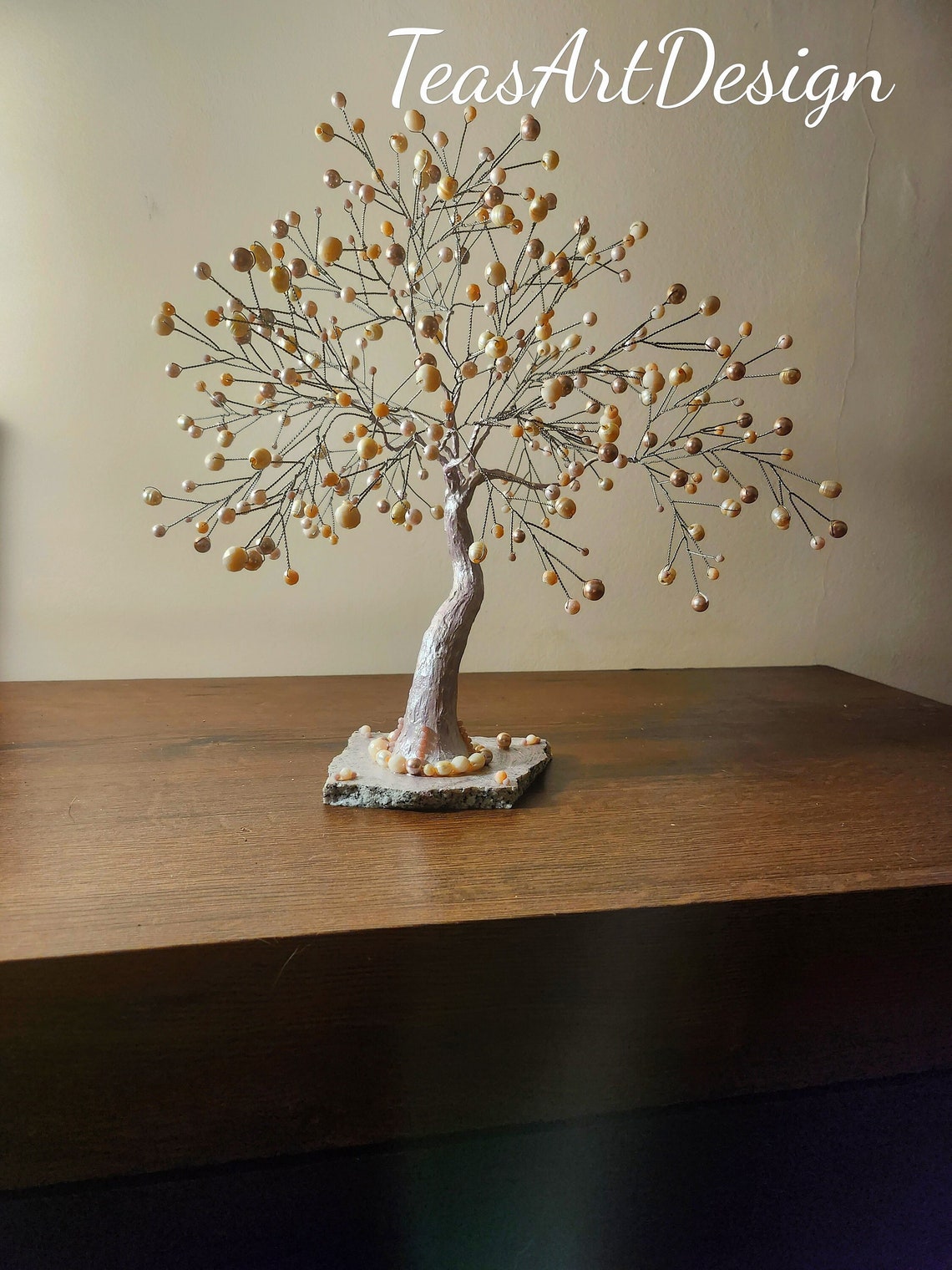 This One is Ready to Go! Real Pearl Tree, Wire Tree Statue, Wire Tree ...