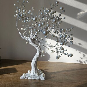 Wedding Tree, Wire Sculpture, Wire Statue, Pearl Tree, Anniversary Gift ...