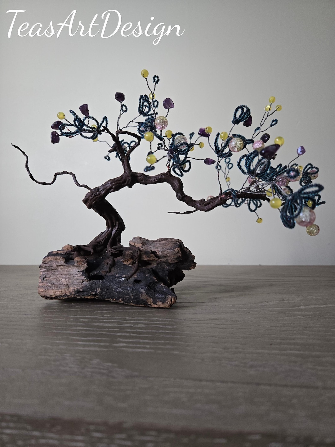 Wire Tree Sculpture, Bmbeaded Tree, Tree Statue, Amethyst Treee, One of ...