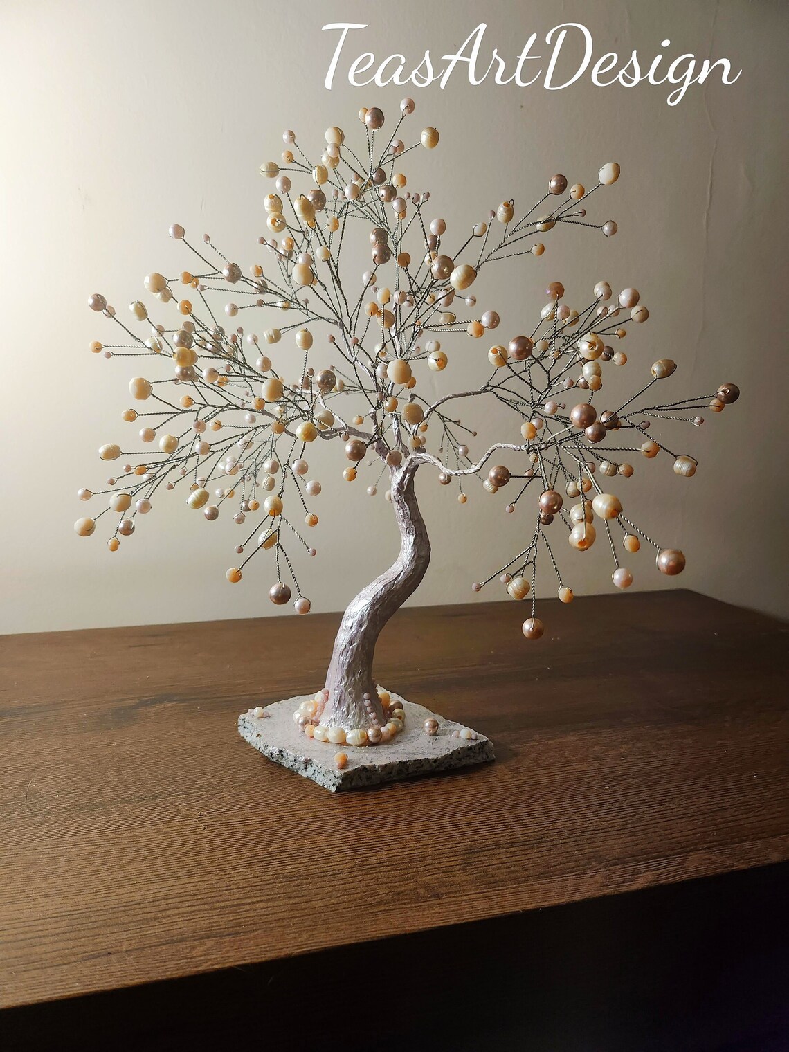 This One is Ready to Go! Real Pearl Tree, Wire Tree Statue, Wire Tree ...