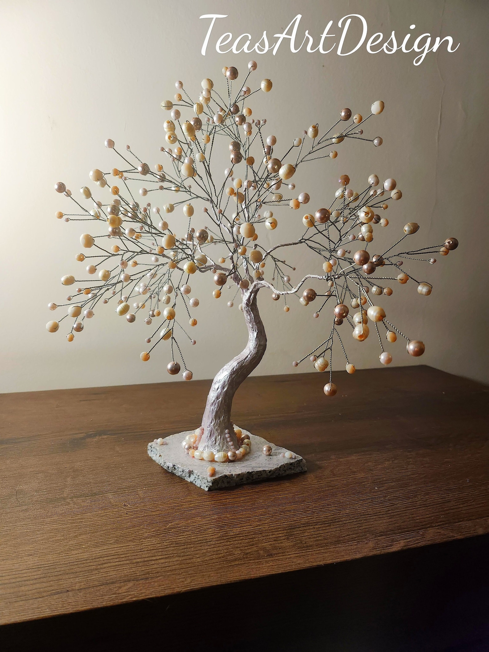 This One is Ready to Go! Real Pearl Tree, Wire Tree Statue, Wire Tree ...