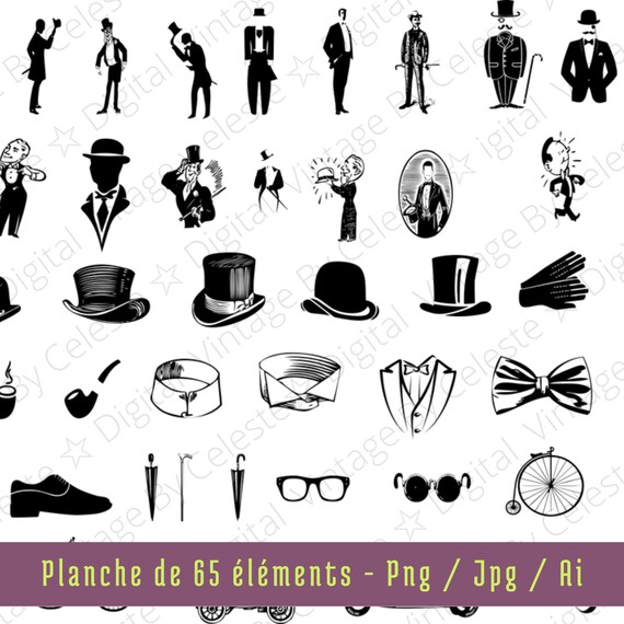 Gentleman Designer Planche Drawing Digital Vintage Digital | Etsy