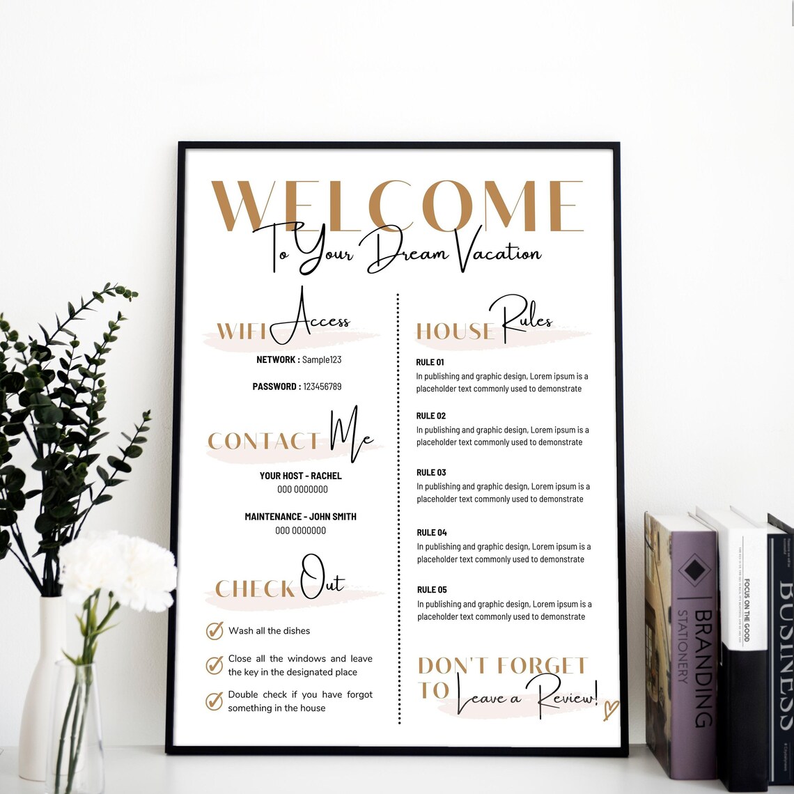 Airbnb Welcome Sign Template Airbnb Sign Air Bnb Welcome | Etsy