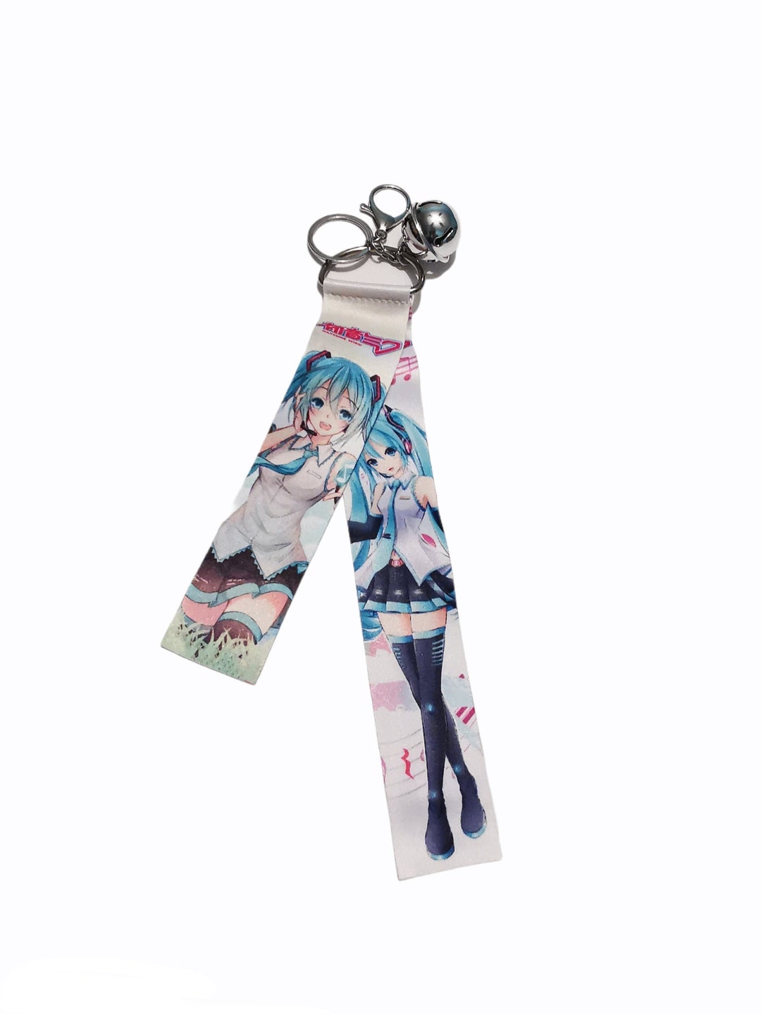 Miku Keyring Strap With Bell. Anime Keychain Lanyard - Etsy