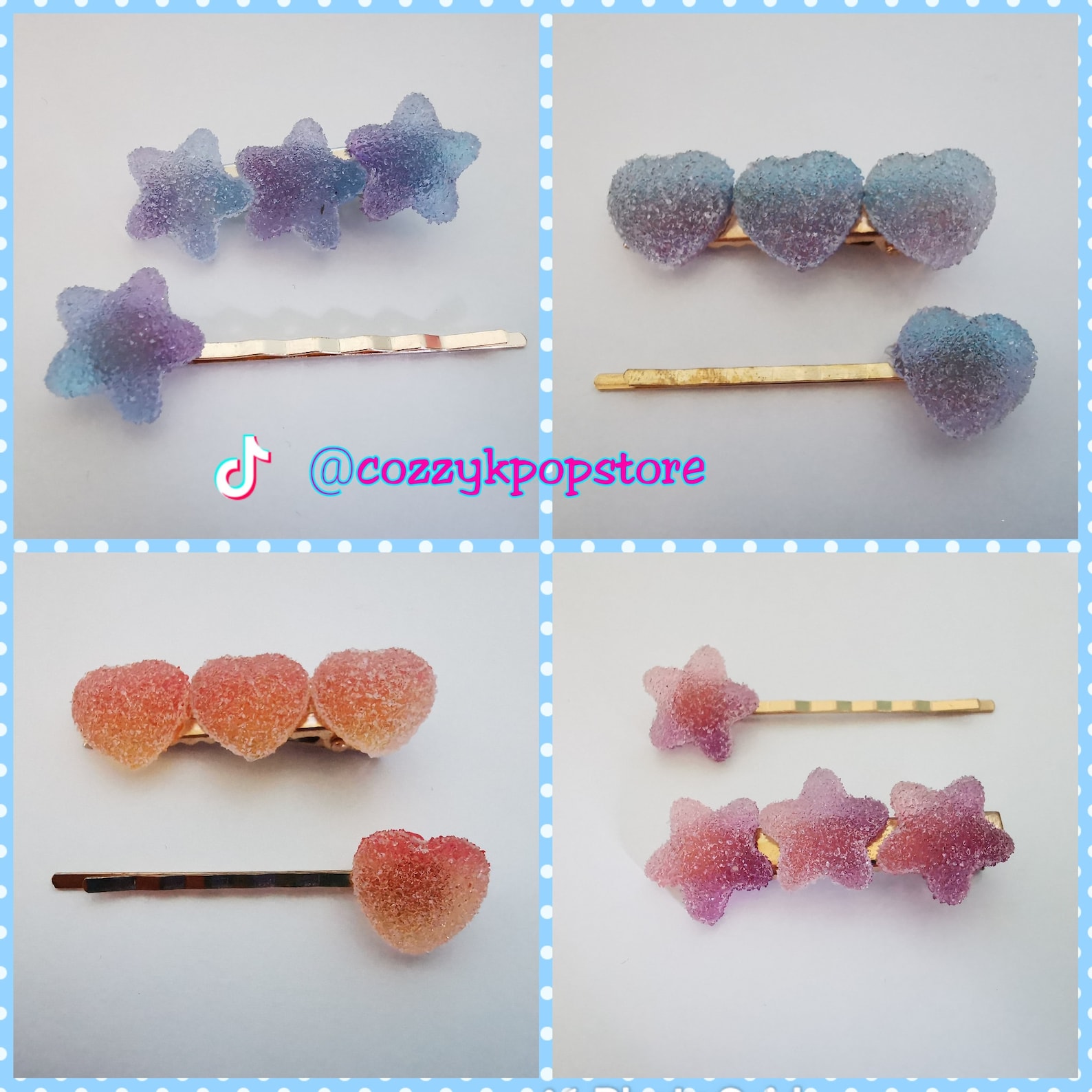 Heart Hair Clip Set Stars Hair Clip Stars Hairpin-set Heart - Etsy