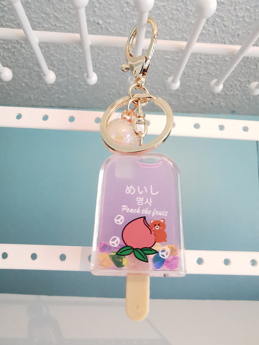 Popsicle Keychain Fruit Keychain Liquid Keychain Shaker Keychain Kawaii ...