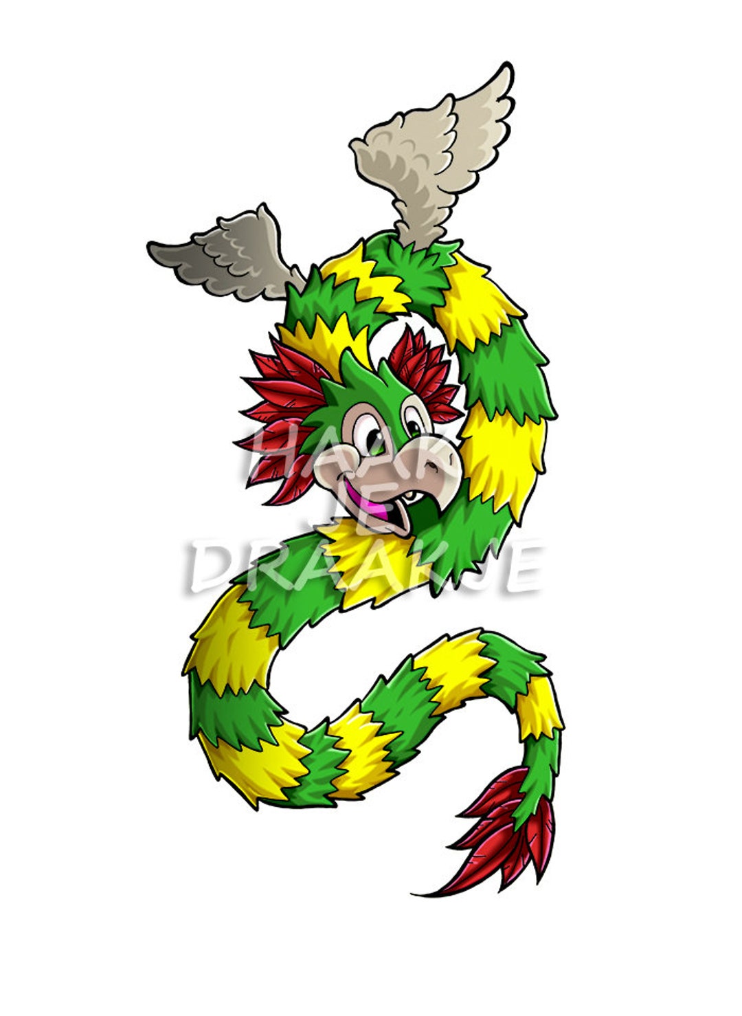 Original Art Print A4 Maya the Quetzal Dragon - Etsy
