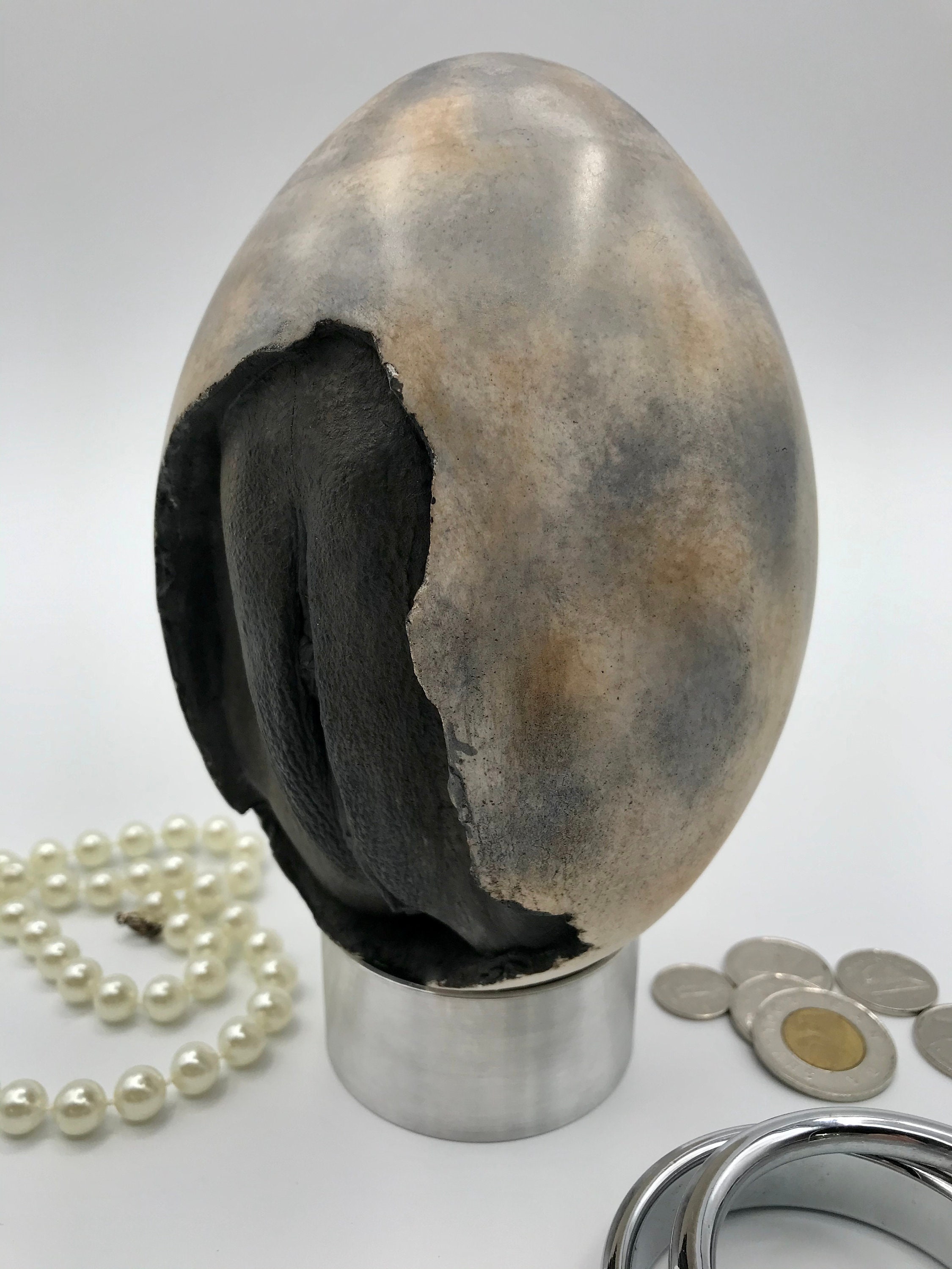 Egg Sculpture Vulva Vagina Erotic Art Object Home Decor Orchidea