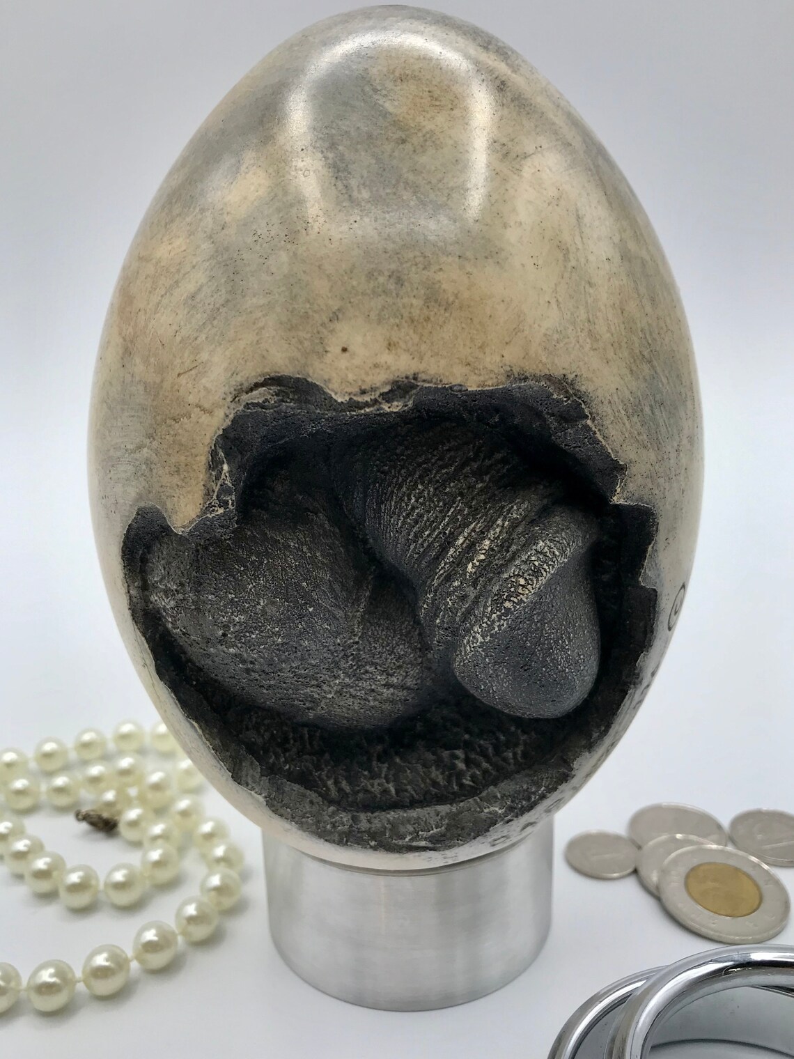 Egg Sculpture Penis At Rest Erotic Art Object Home Decor Etsy 7444