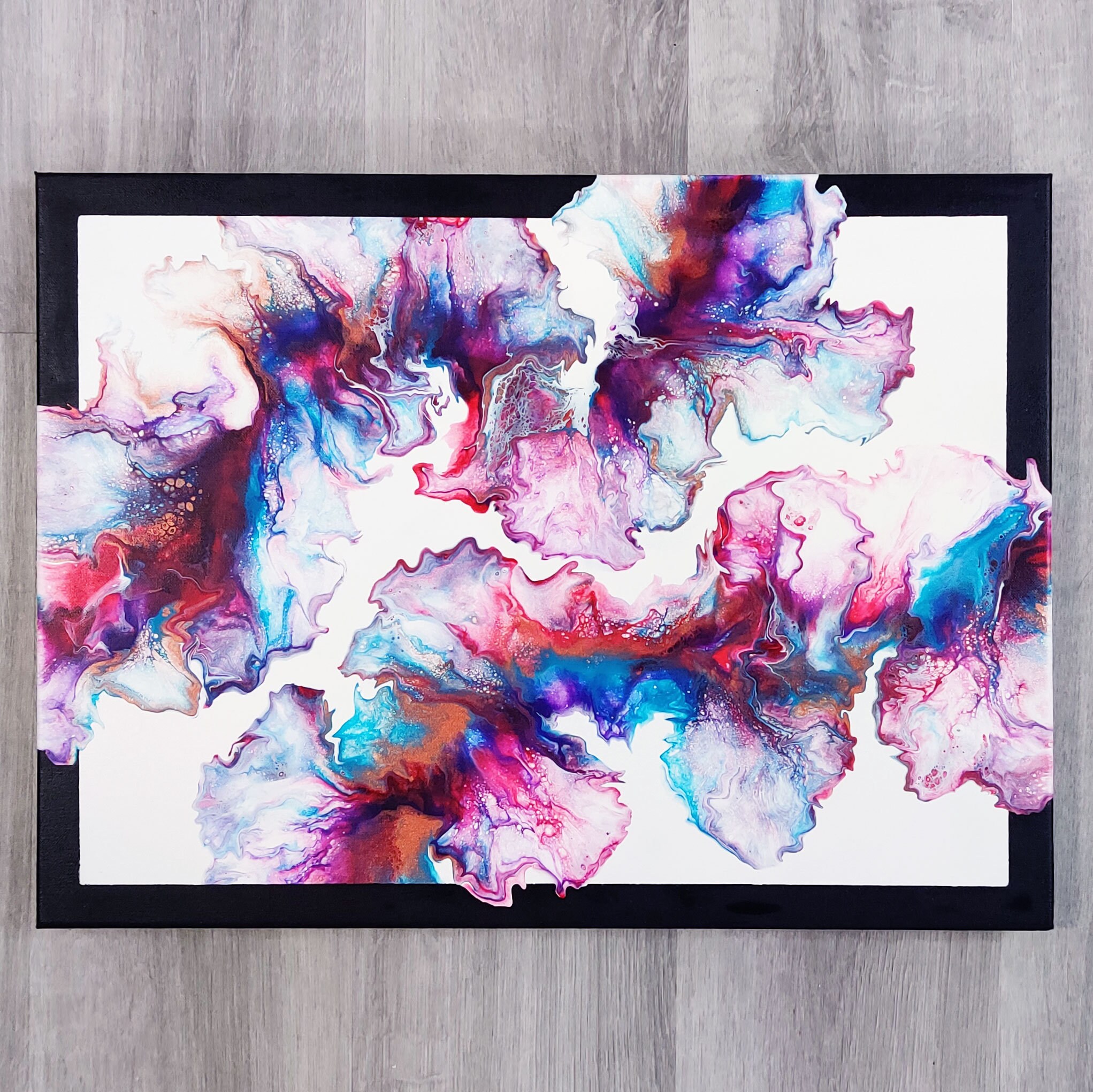 3D Border 4 Abstract Acrylic Painting Dutch Pour Fluid Art | Etsy