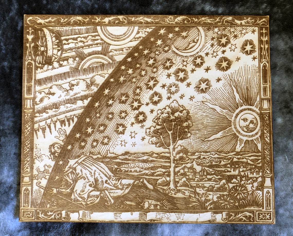 Alchemy Flammarion Wood Engraving Medieval Flat Earth - Etsy