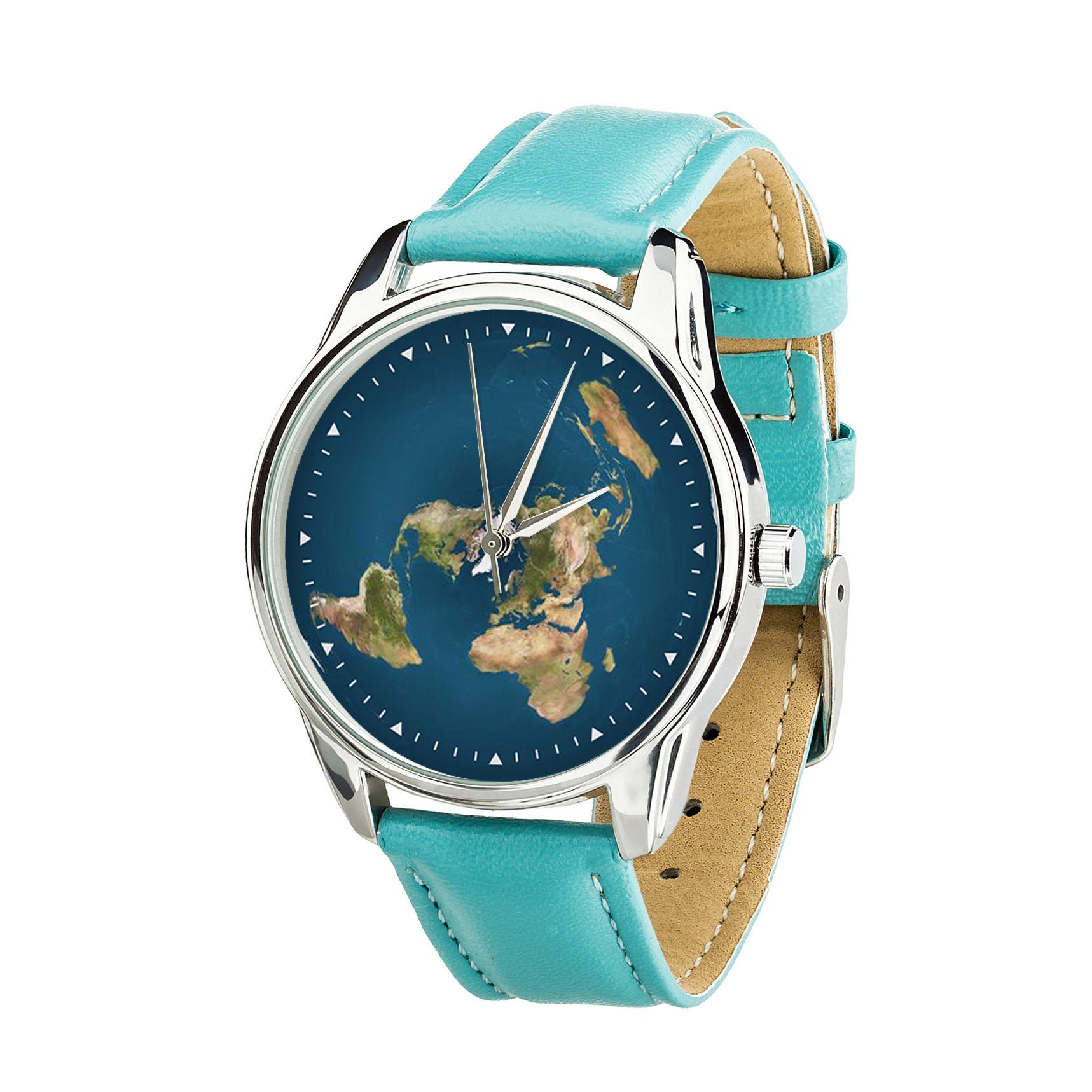 Flat World Map Watch Flat Earth Map Watch World Map Art | Etsy UK