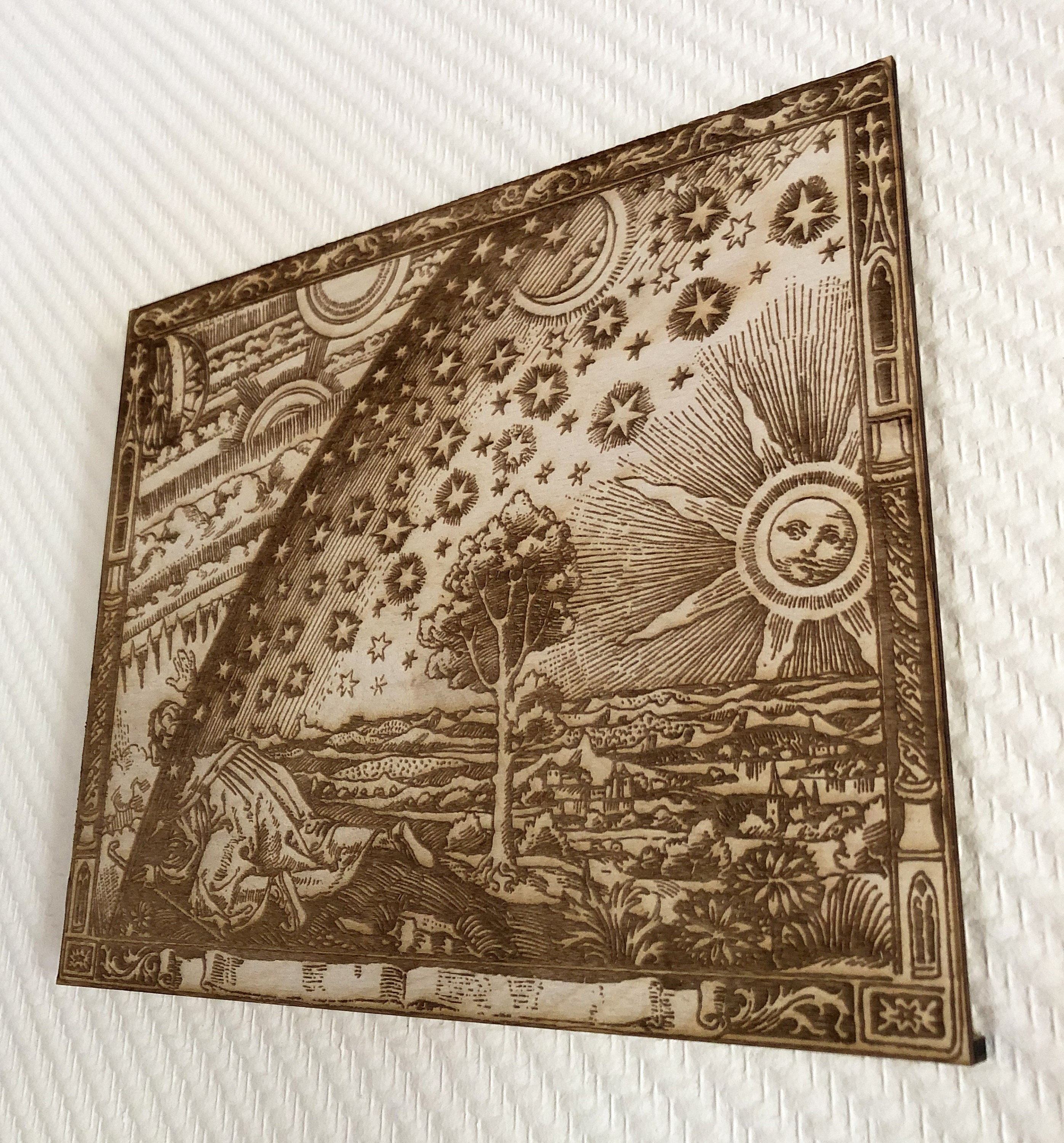 Alchemy Flammarion Wood Engraving Medieval Flat Earth - Etsy