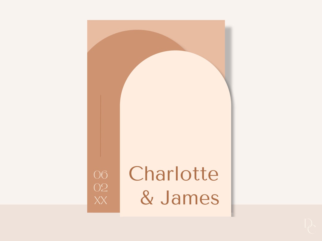 Wedding Invitation Set Template | Arch Stacked Wedding Invitation Suite ...