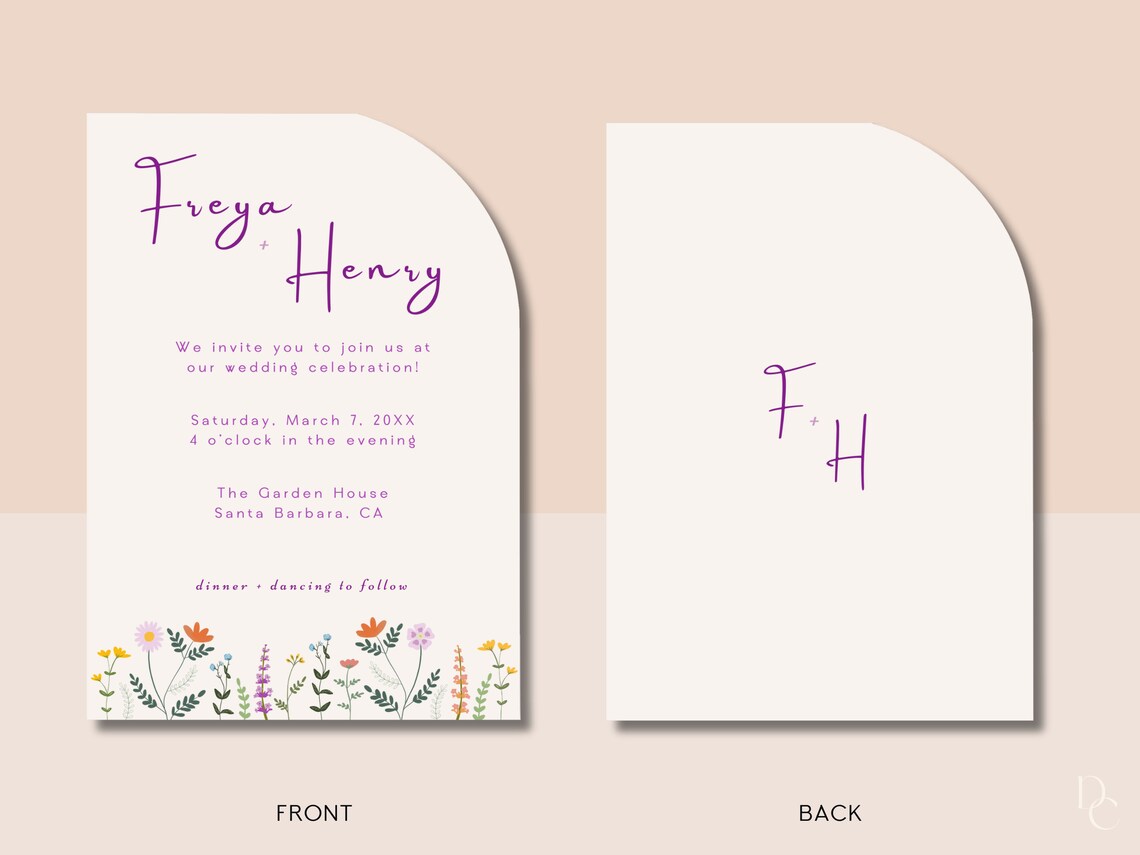 Wedding Invitation Set Template Arch Stacked Wedding - Etsy