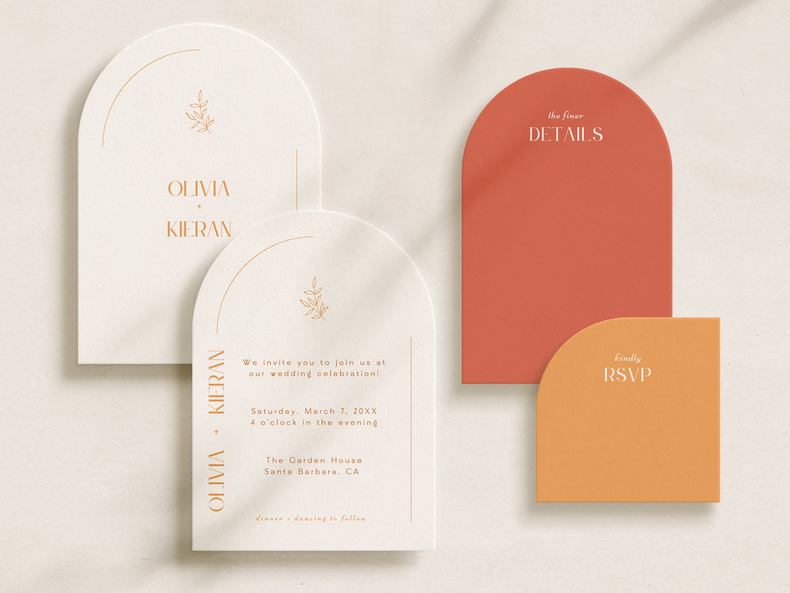 Wedding Invitation Set Template, Arch Stacked Invitation Suite, Wedding ...