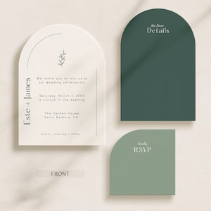 Wedding Invitation Set Template | Arch Stacked Wedding Invitation Suite ...